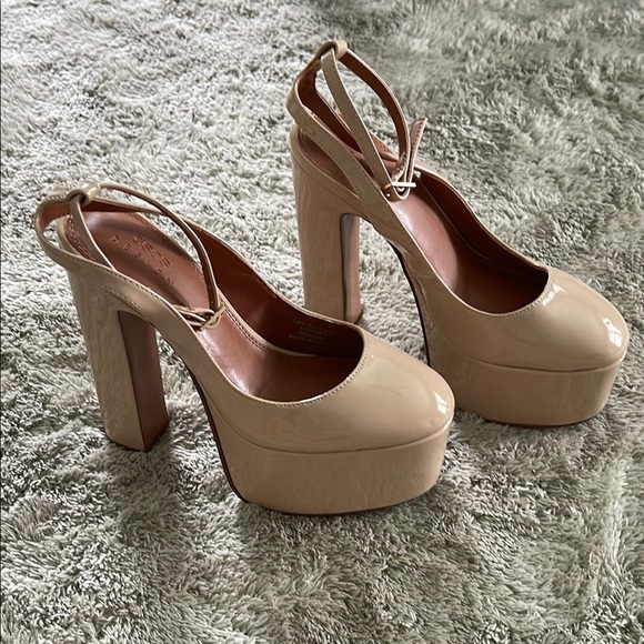 ASOS | Shoes | Asos Tan Platform Pumps With Chunky Heel | Poshmark